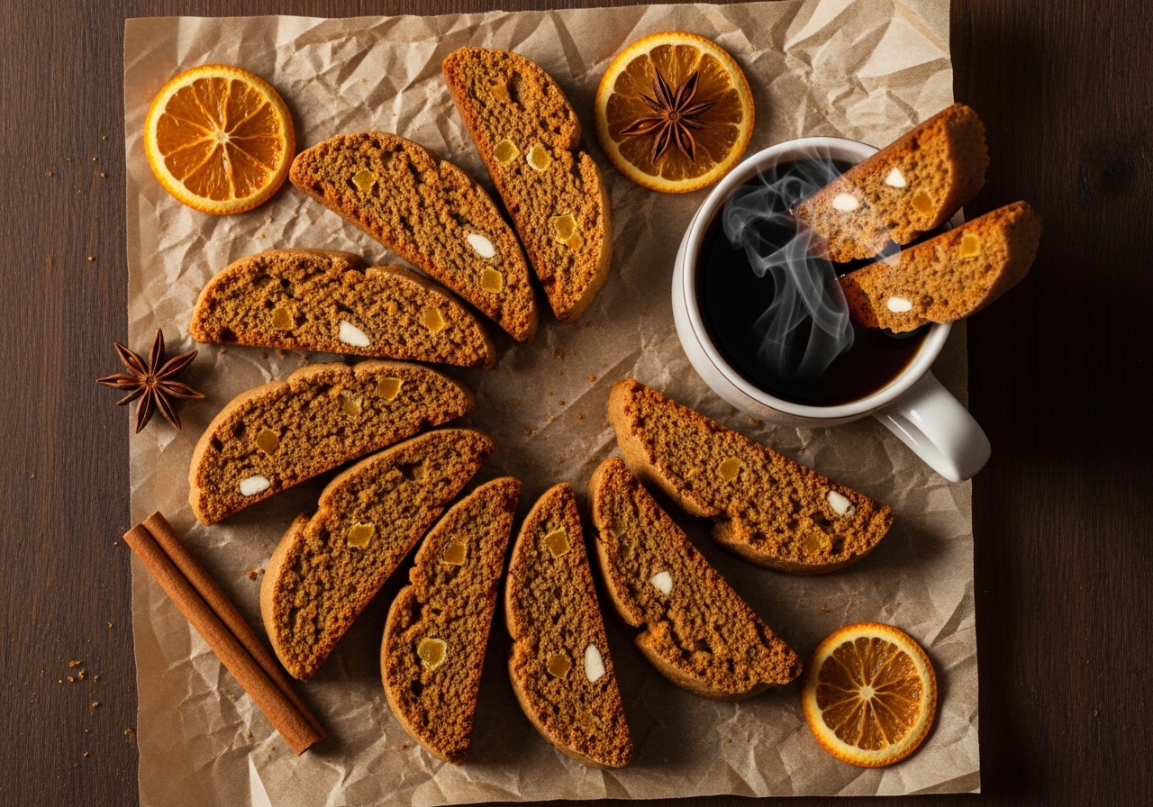 Fiery Gingerbread & Candied Orange Biscotti | Manitoba Cookbook